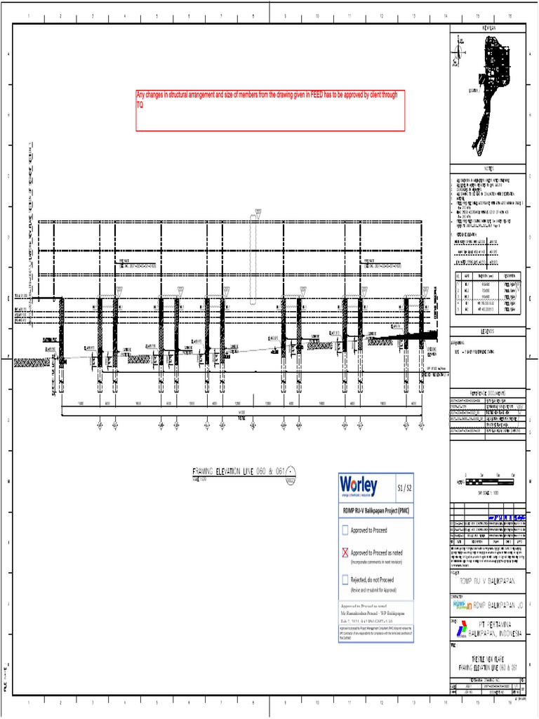 26071-203-DB-319-00025 - 001 - Trestle New Flare Framing Elevation Line 060 & 061-1 | PDF