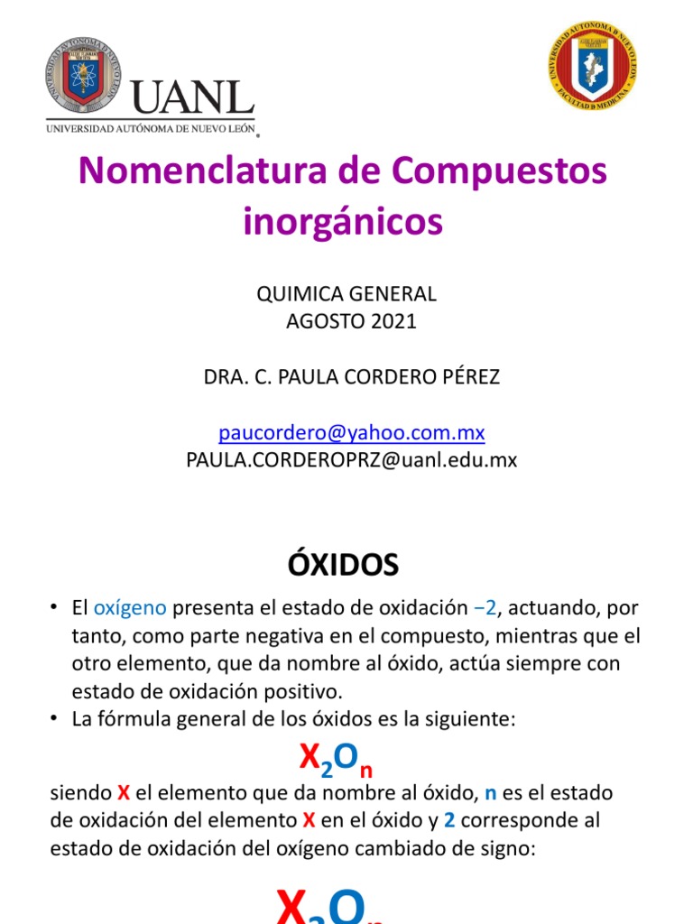 Nomenclatura de Compuestos inorganicos-2021 | PDF | Ácido | Ácido clorhídrico