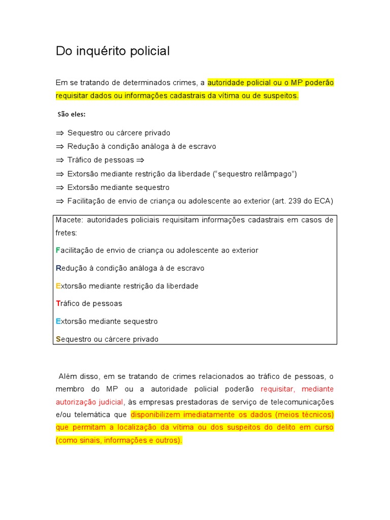 Do Inquérito Policial | PDF