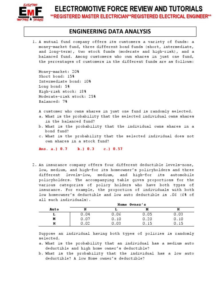 9 Engineering Data Analysis Pdf Insurance Electrician 