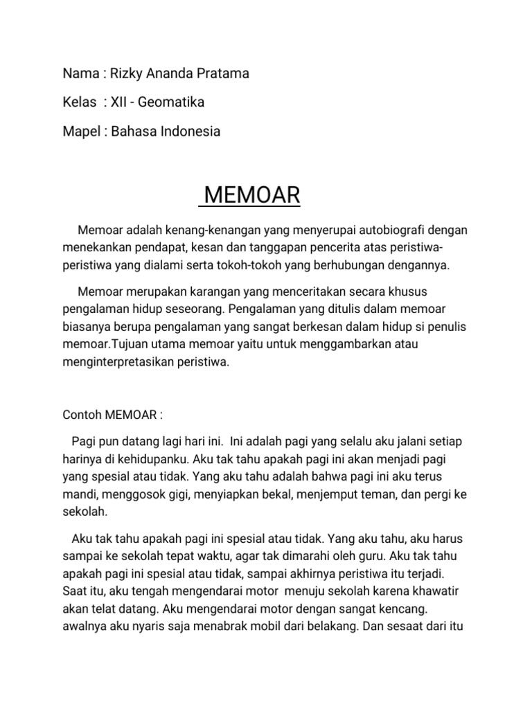 Rizky Ananda Pratama - Tugas B Indo | PDF