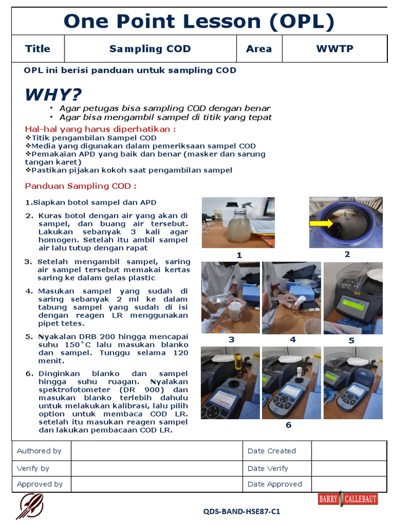 OPL Pengambilan Sampel COD | PDF