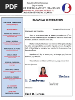 RA 11261 Form 1 - Barangay Certification | PDF