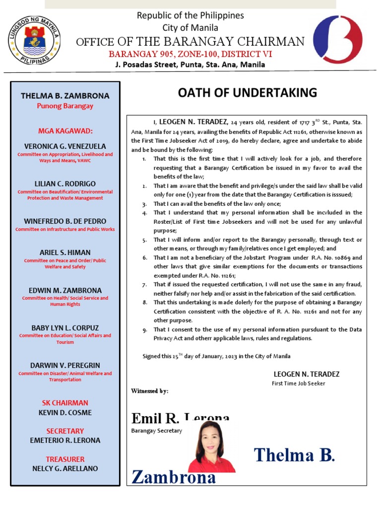 Oath of Undertaking | PDF | Government | Justice