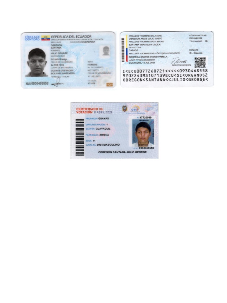 Cedula Julio Obregòn | PDF