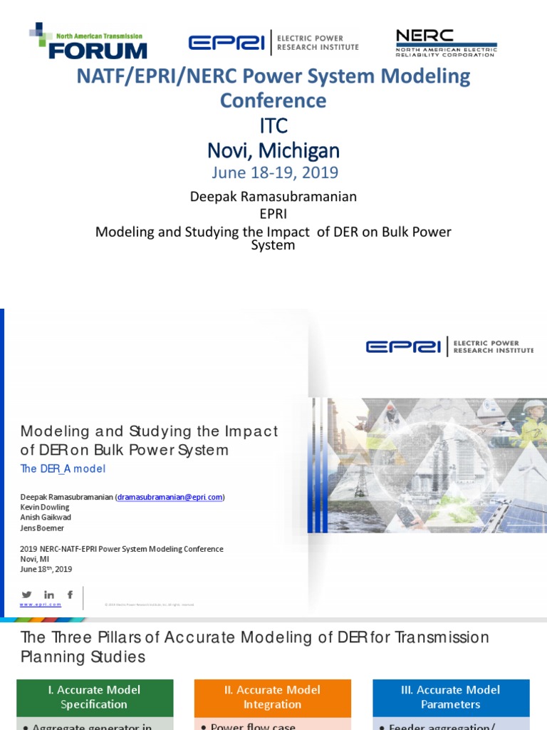 2019 NERC-NATF-EPRI Power System Modeling Workshop Presentations PDF | PDF | Transformer ...