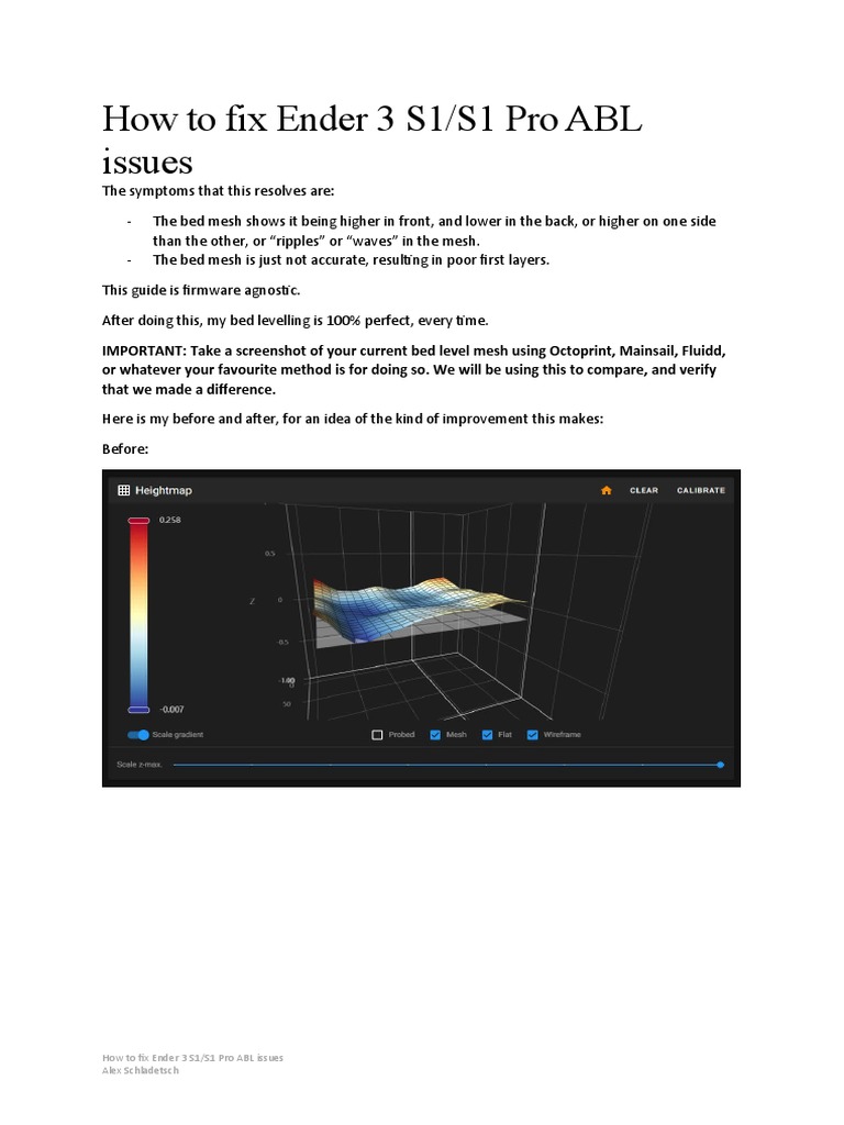 How To Fix Ender 3 S1 and S1 Pro ABL Issues | Download Free PDF | Extrusion | Manufactured Goods