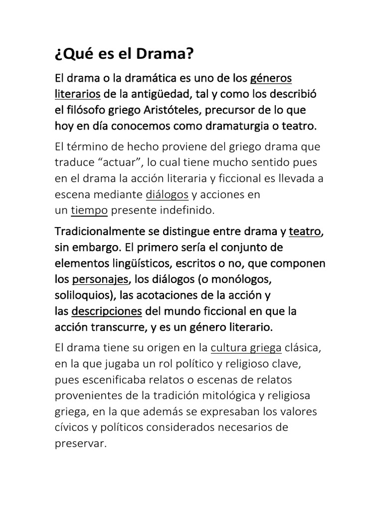 Qué Es El Drama PDF | PDF | Teatro