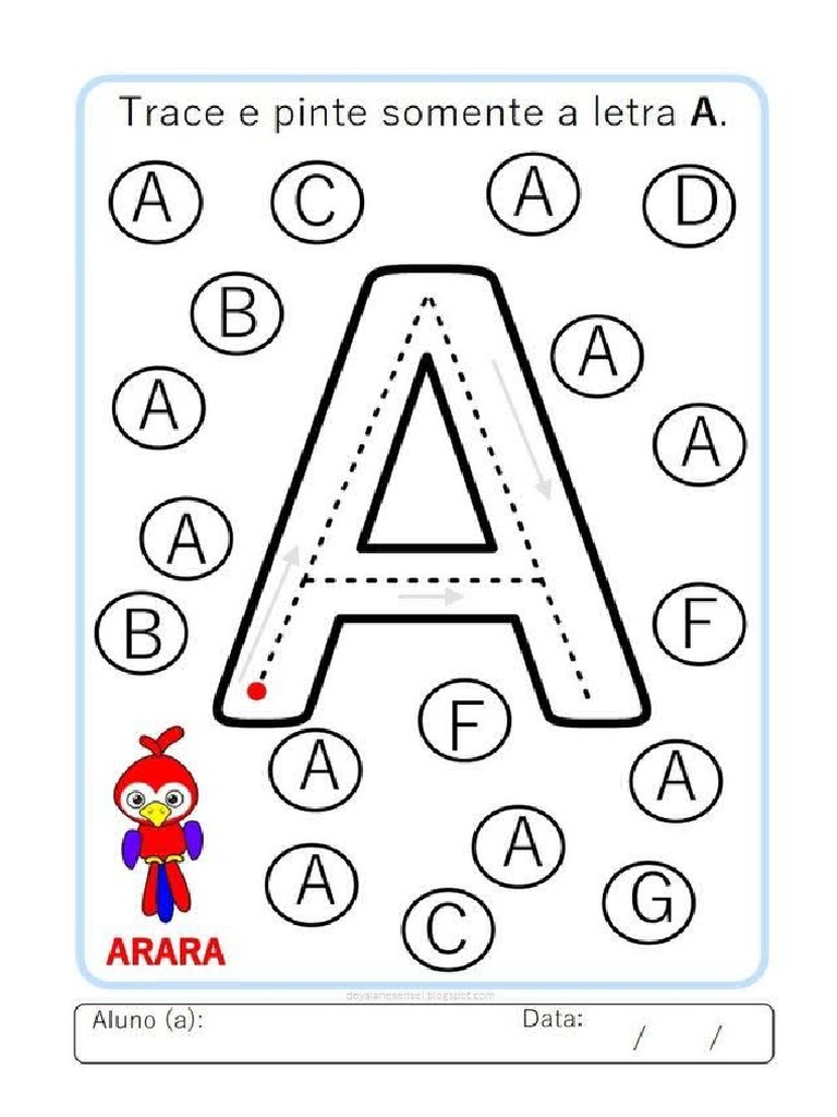 Trace e Pinte A Vogal A | PDF