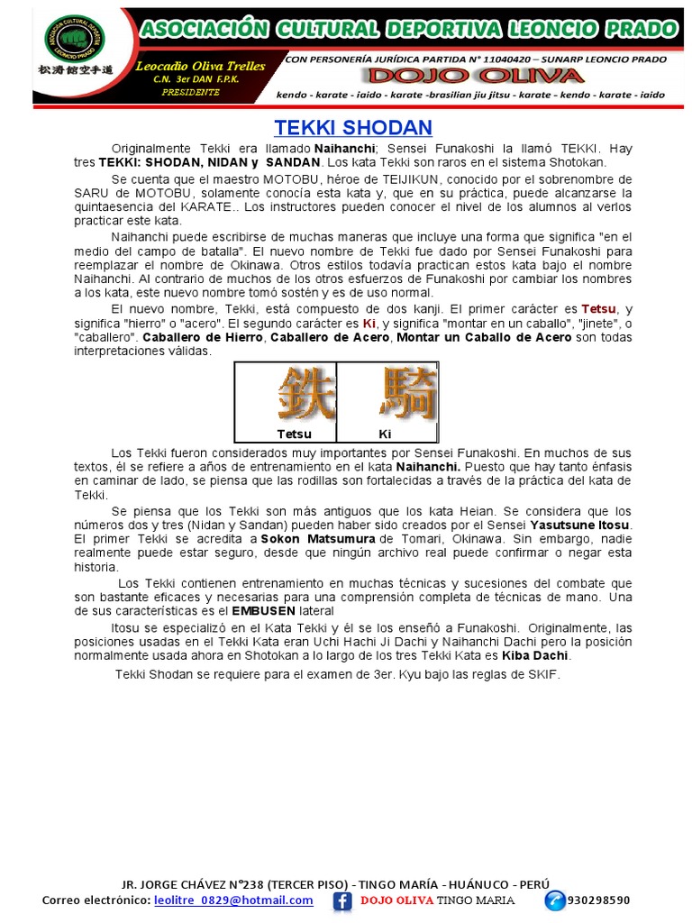 Tekki Shodan | PDF | Shotokan | Hacer