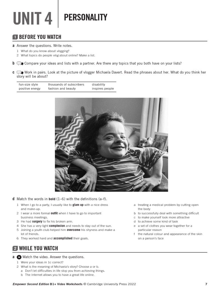 Empower Intermediate Video Activity Sheet Unit 04 | PDF