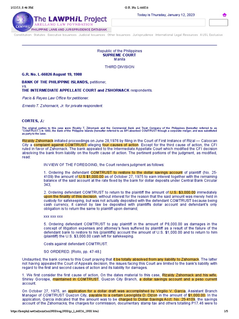 BPI v. IAC | PDF | Banks | Transaction Account