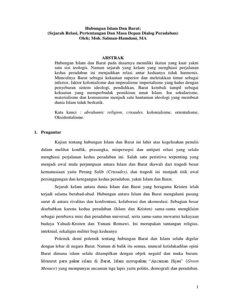 Hubungan Islam Dan Barat | PDF