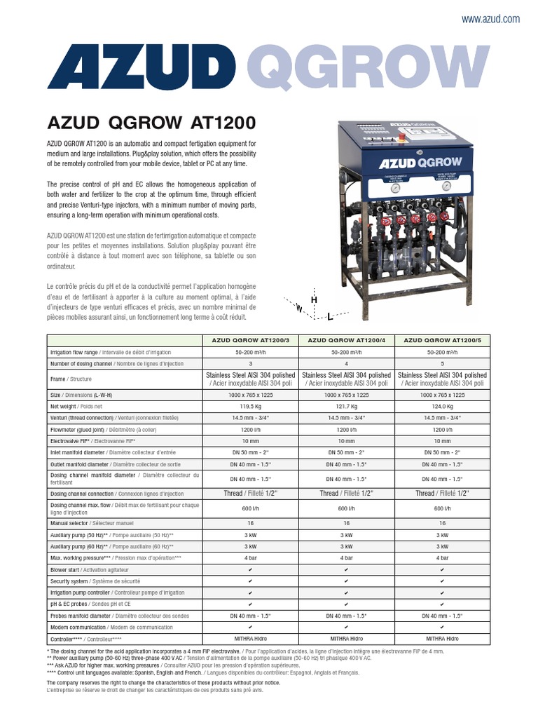 Azud Qgrow At1200 Eng FR | PDF | Informatique | Sciences physiques
