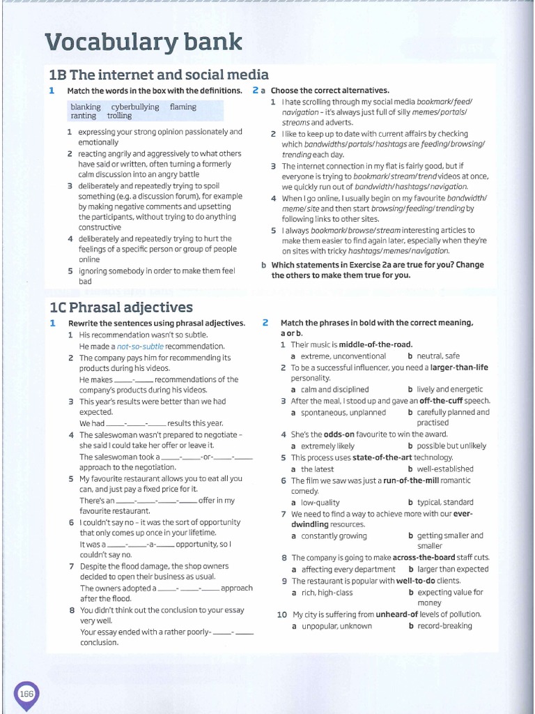 Vocab bank unit 1 | PDF