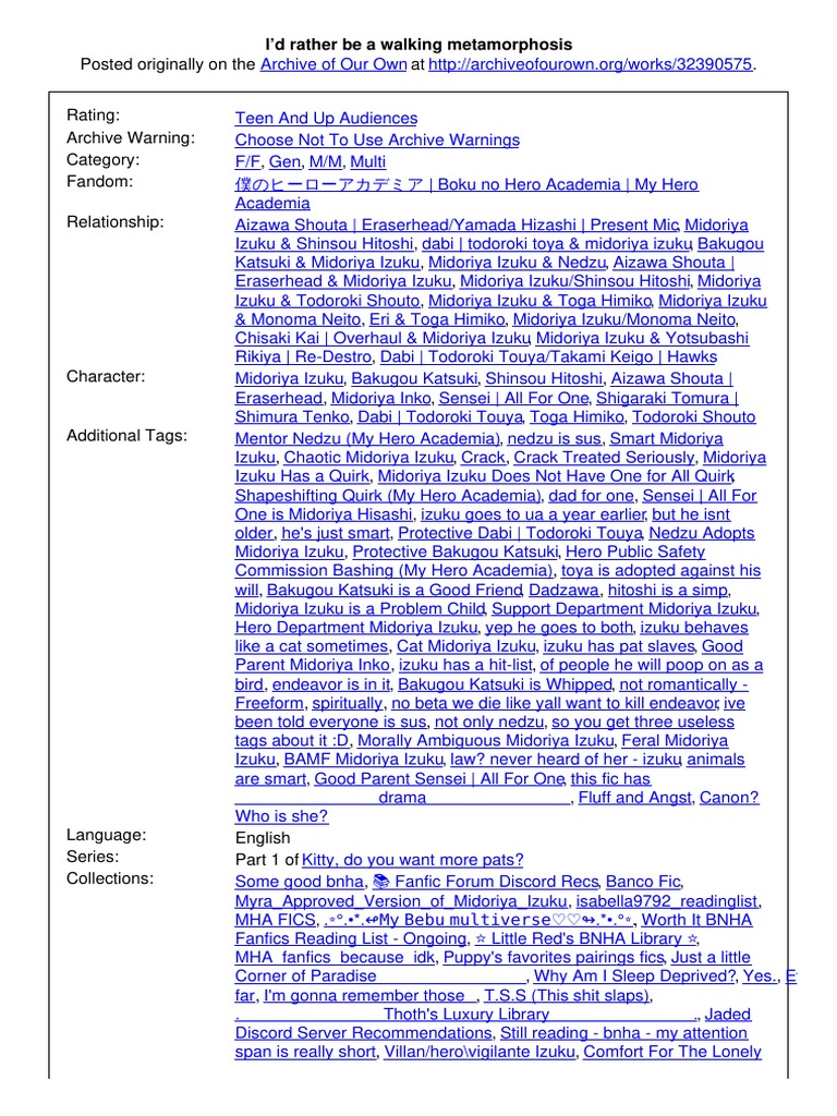 Midoriya's Shapeshifting Adventures | PDF