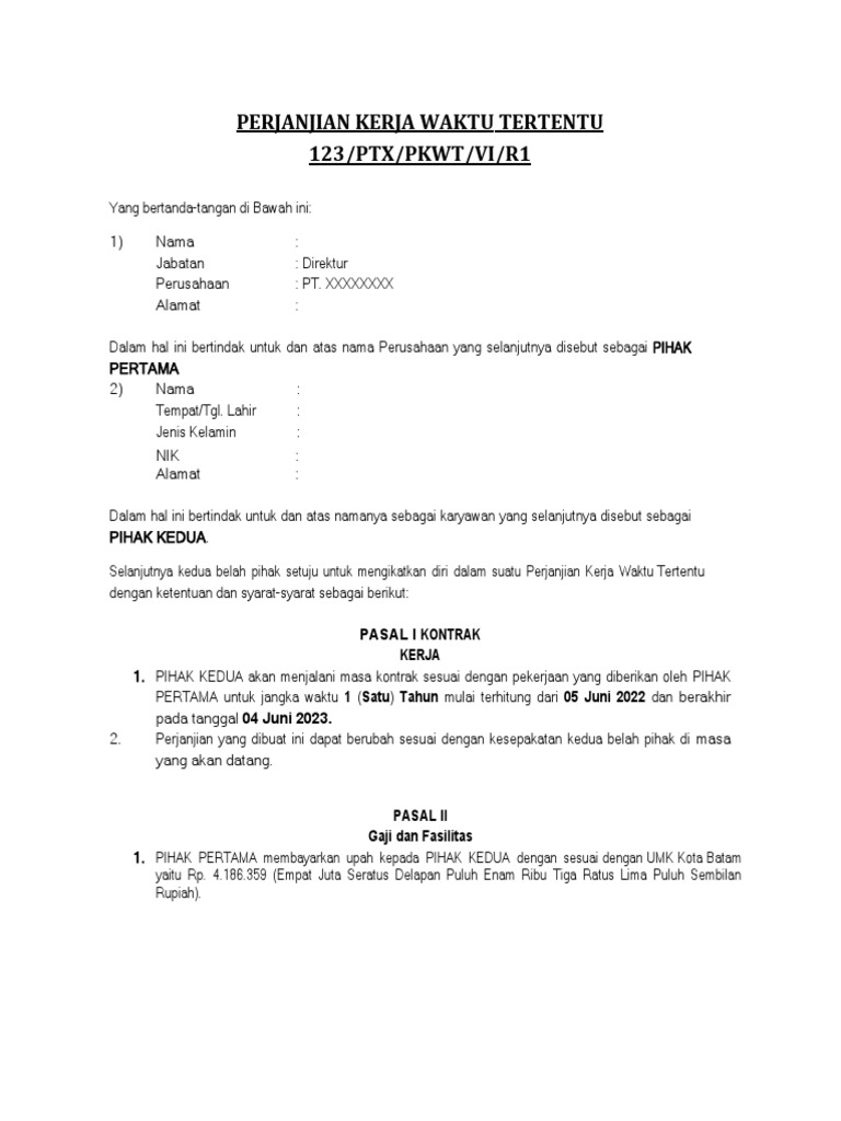 Contoh Kontrak Perjanjian Leasing | PDF
