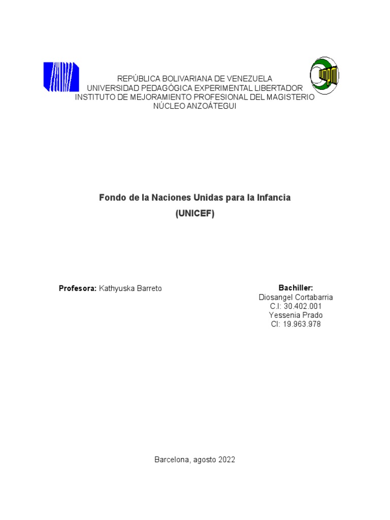 UNICEF | PDF | Unicef | Infancia