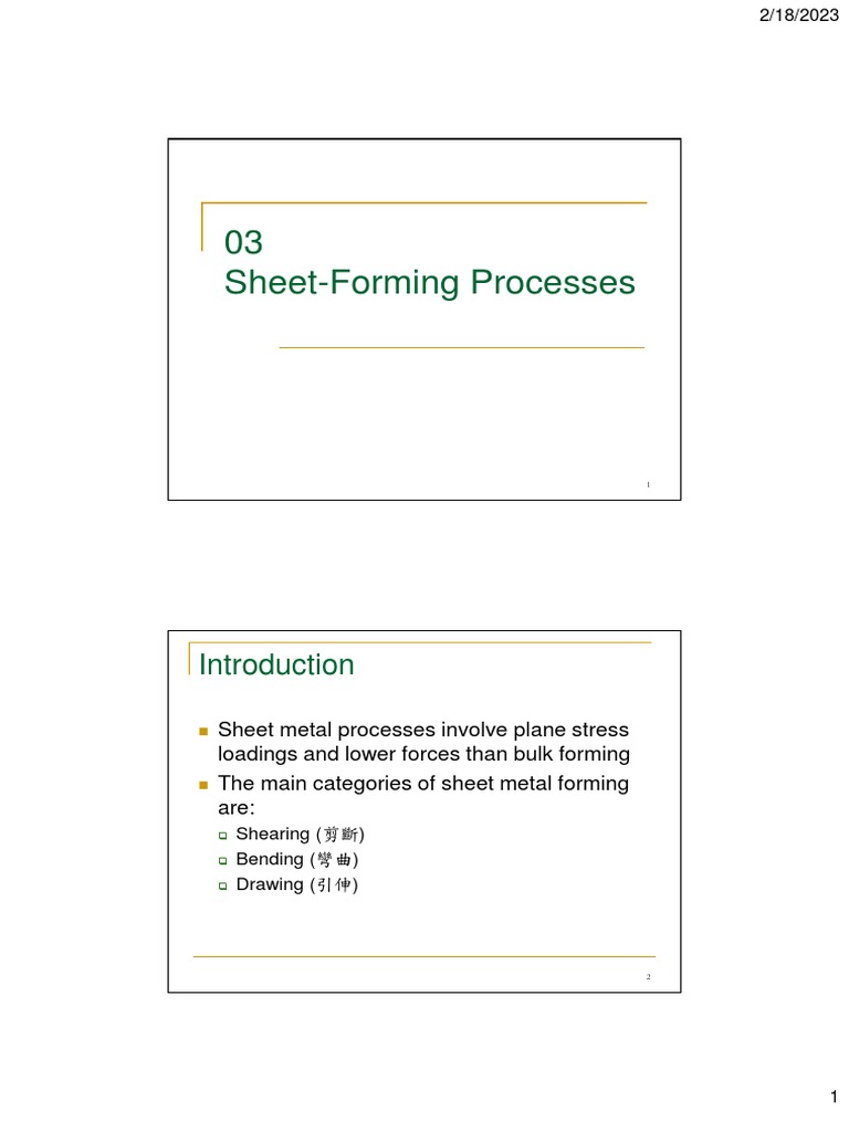 03 Sheet Metal Forming | PDF | Sheet Metal | Metals
