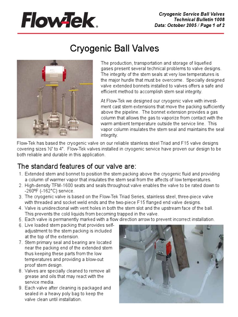TB 1008 Cryo | PDF | Valve | Cryogenics