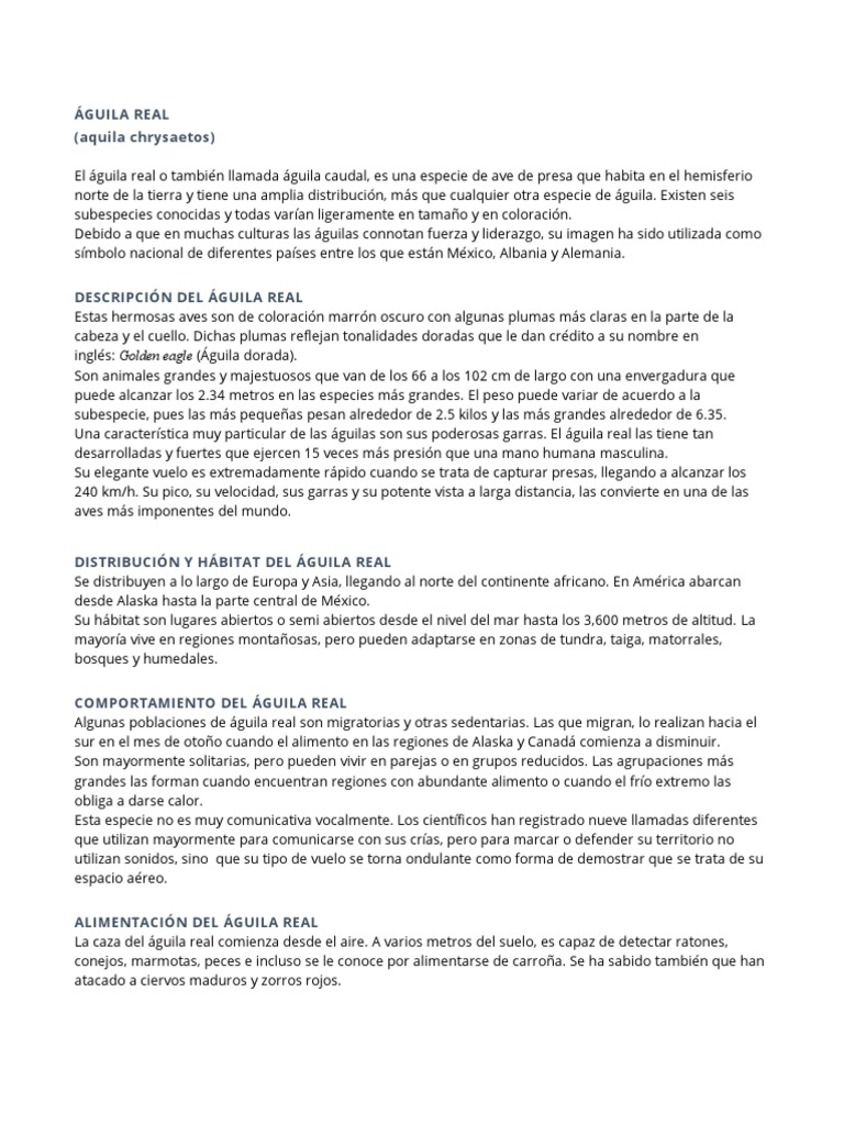 Águila Real | PDF | Águila | Aves