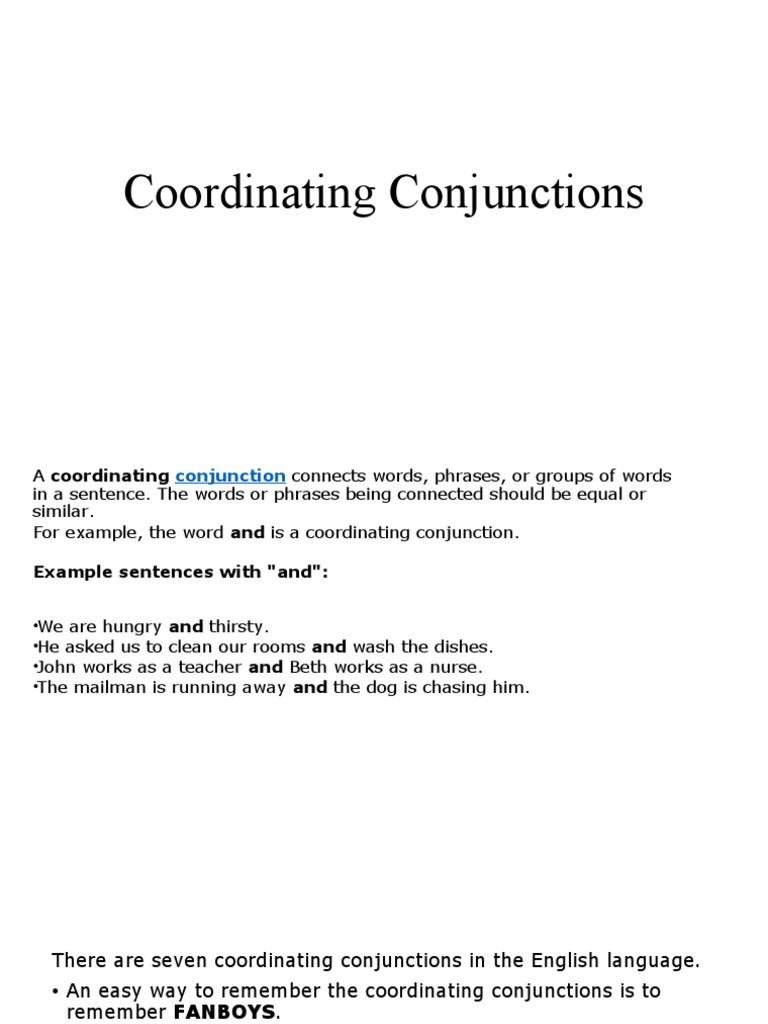 Coordinating Conjunction | PDF | Linguistics | Semantics