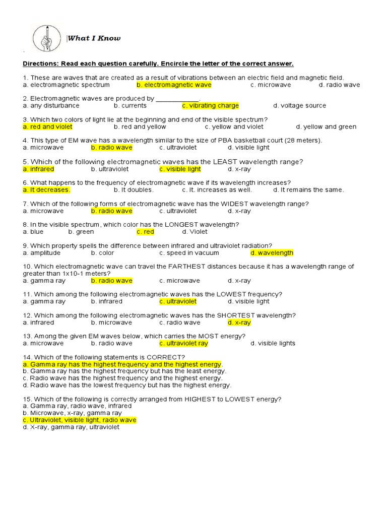 Science 10 3rd Monthly Reviewer | PDF | Electromagnetic Radiation ...