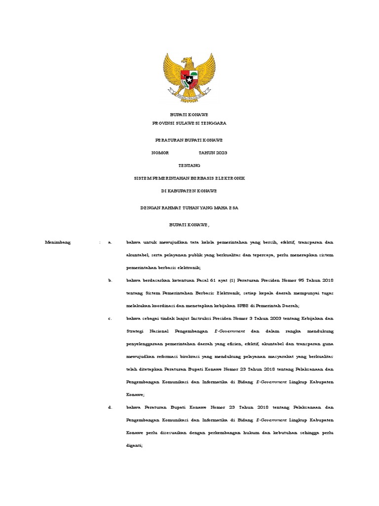 Contoh Konsep Kebijakan Internal SPBE (Generik) Upd | PDF