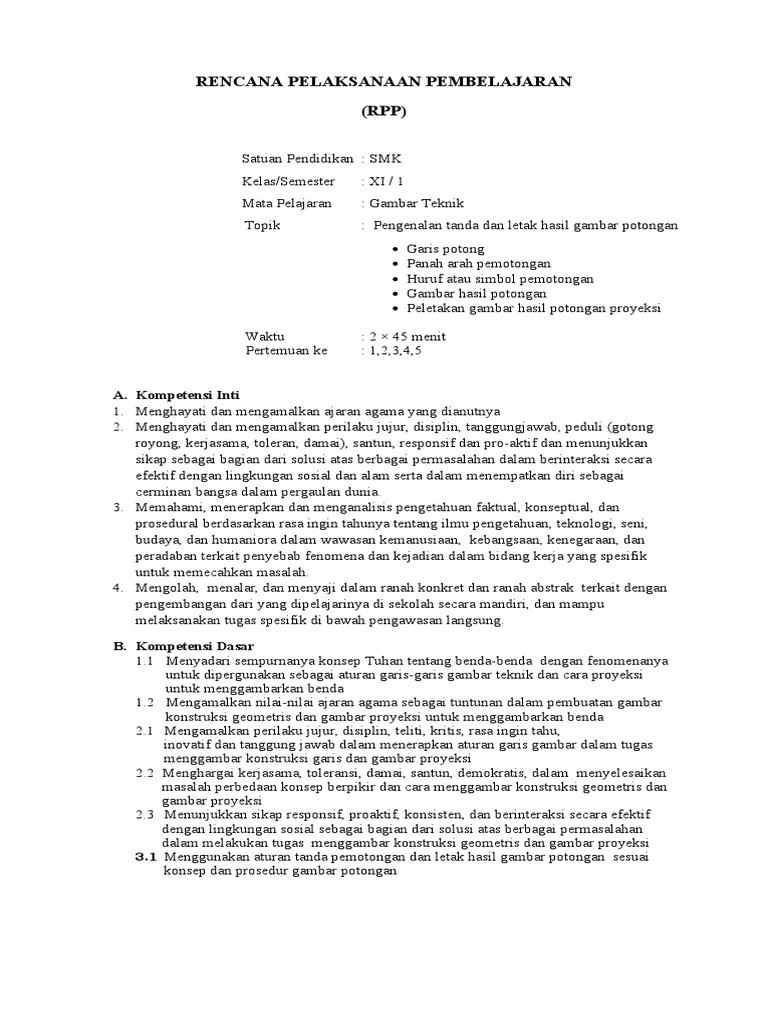 RPP 1 Gamtek Kelas XI | PDF