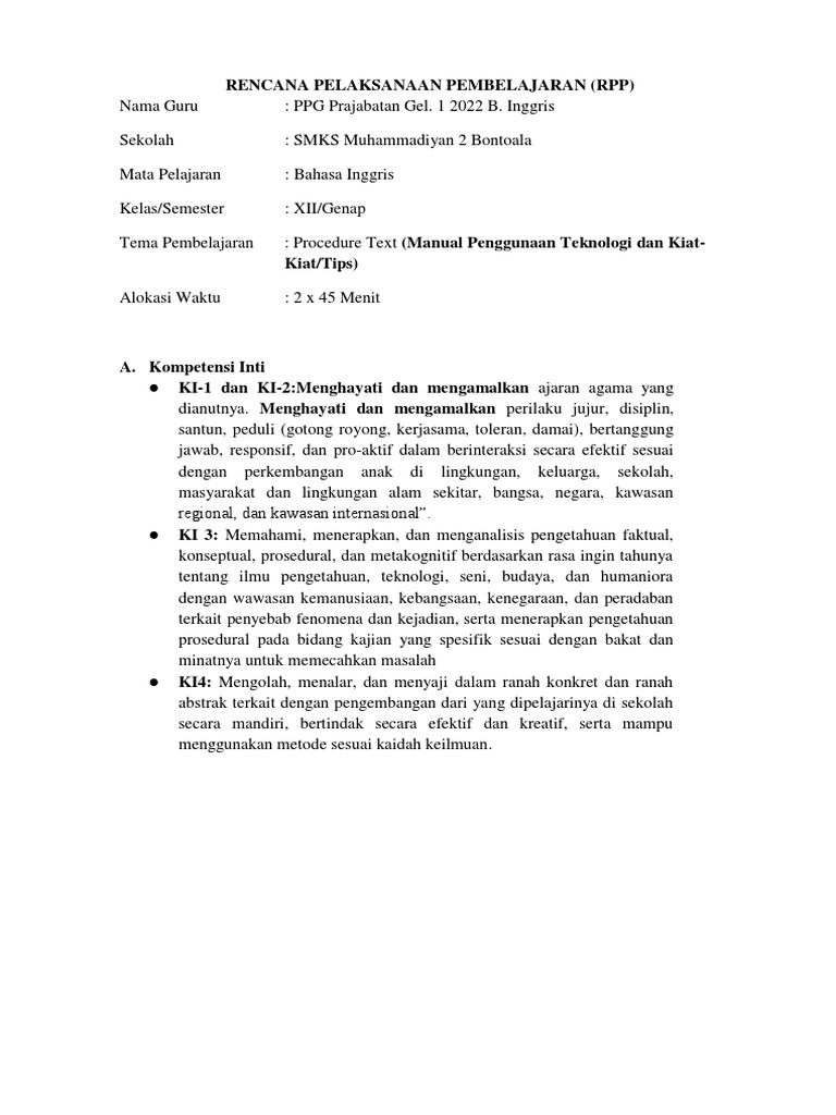 Procedure Text (Manual Penggunaan Teknologi Dan Kiat Kiat/Tips) | PDF