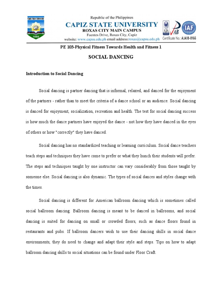 Group 6 Handouts | PDF | Ballroom Dance | Dances