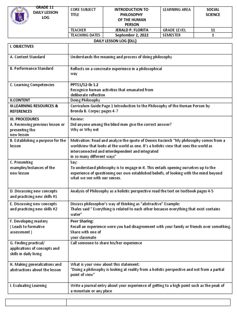 Iphp Q1W2 | PDF | Experience | Learning