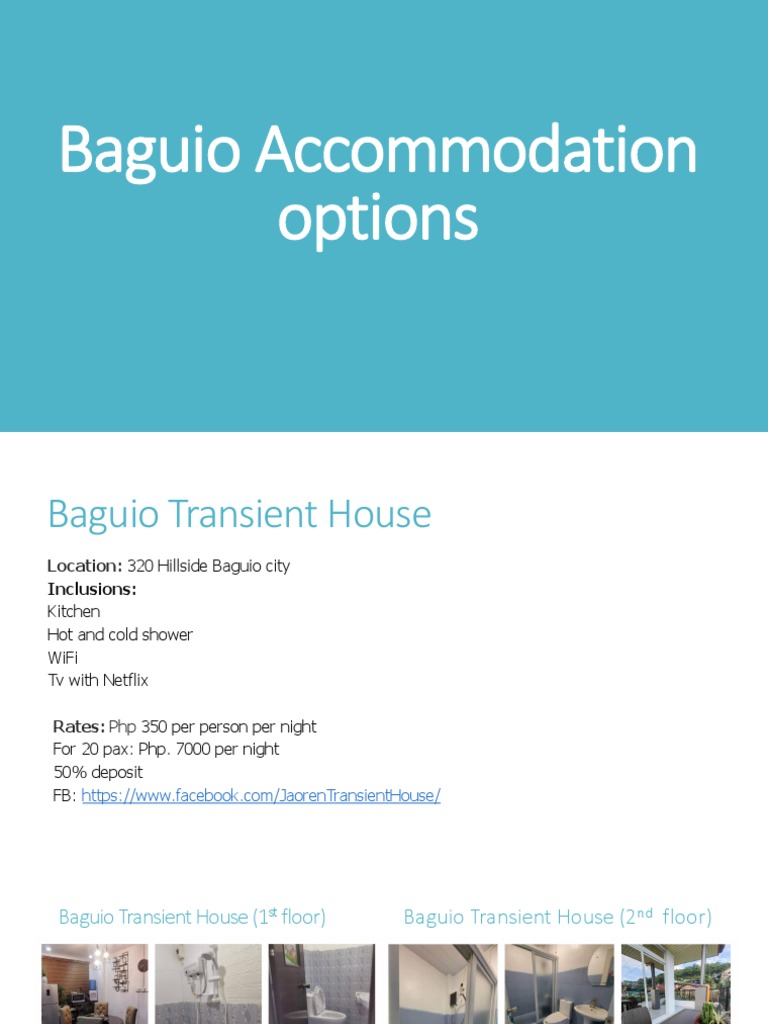 Baguio Accommodation Options | PDF