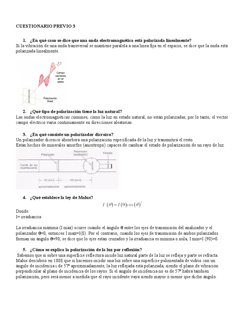 Cuestionario Previo 3 | PDF