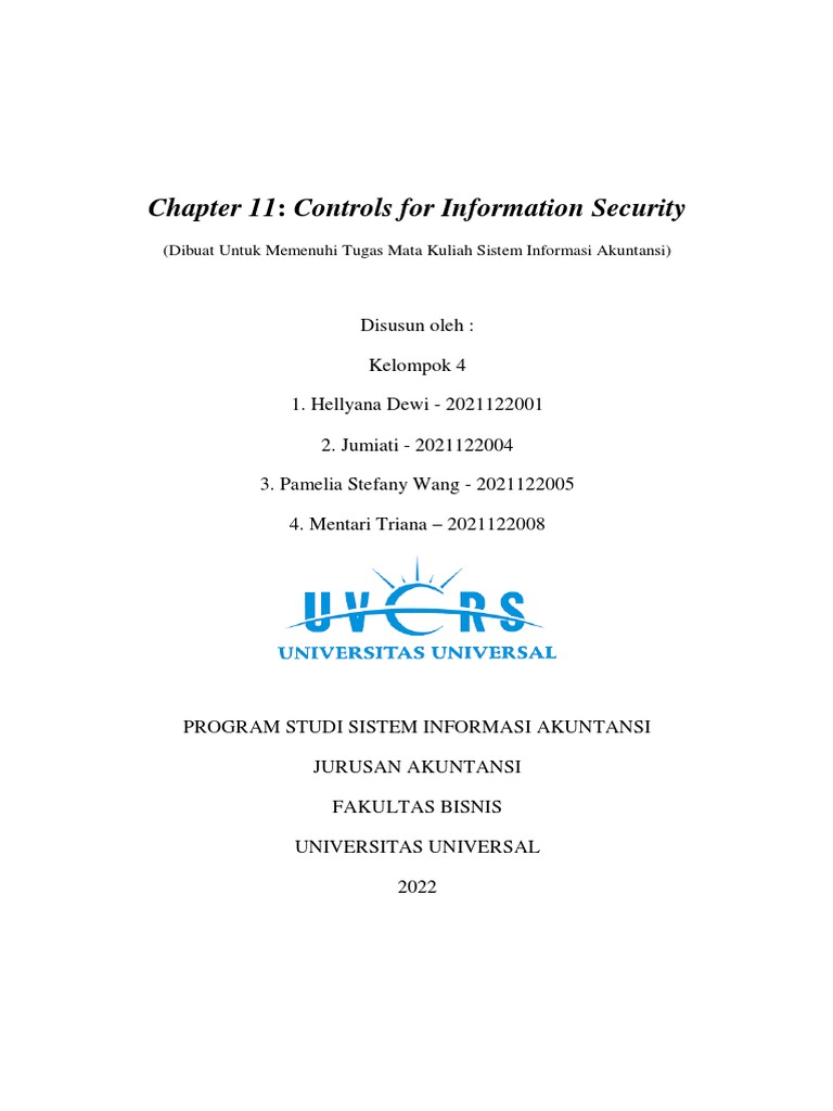 Chapter 11 Controls For Information Security | PDF