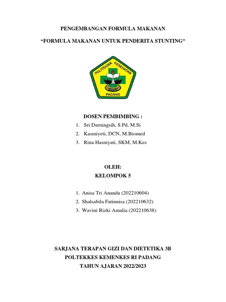 Formula Makanan untuk Anak Stunting | PDF