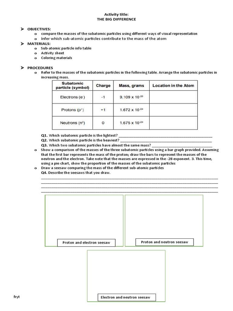 ACTIVITY The Big Difference | PDF