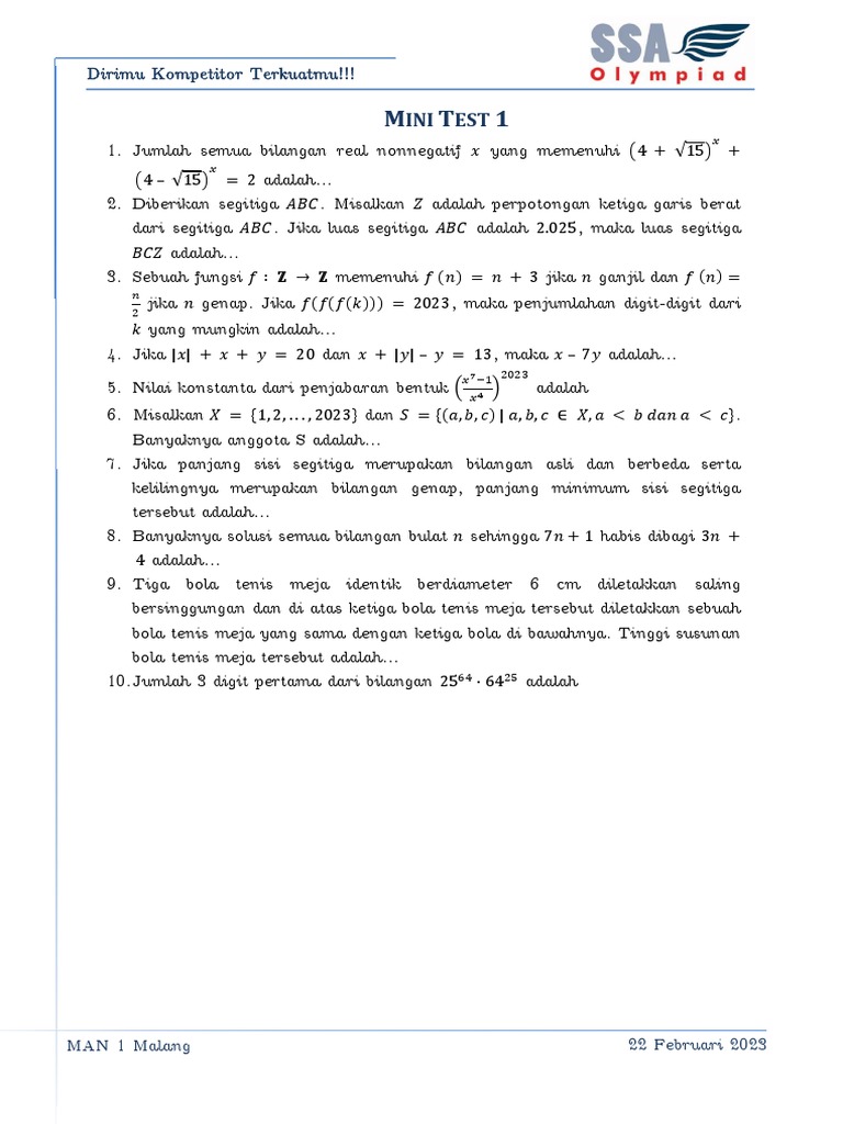 2.5 Mini Tes 1 | PDF