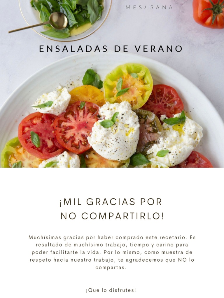 Ensaladas De Verano 4 Pdf Pdf Ensalada Vinagreta