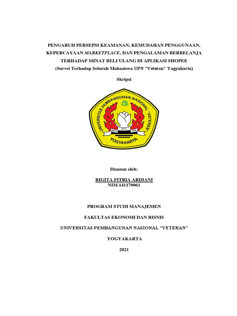Contoh Skripsi Upn Veteran Jogja | PDF
