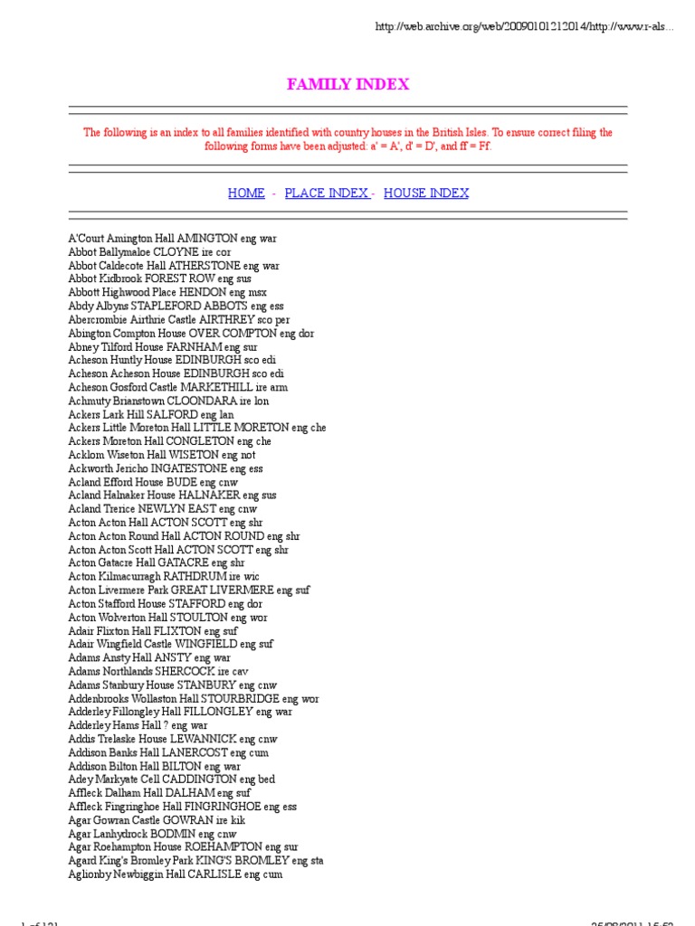 Robin Alston Family Index | PDF