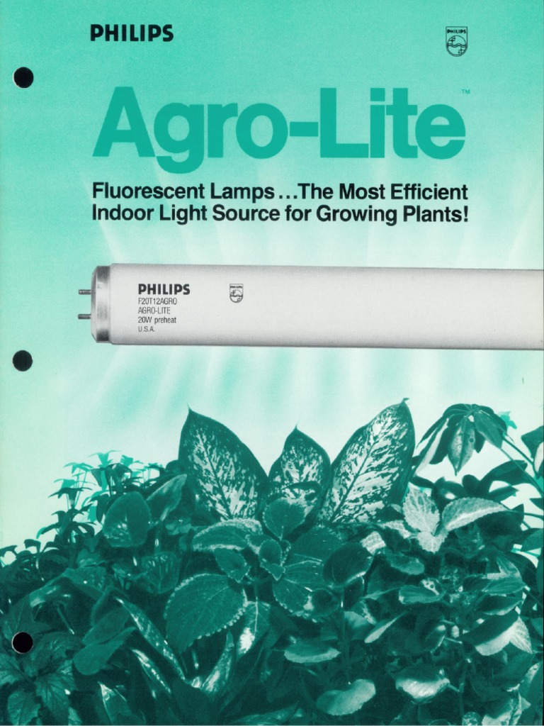 Philips Agro-Lite Fluorescent Lamps Brochure 5-86 | PDF