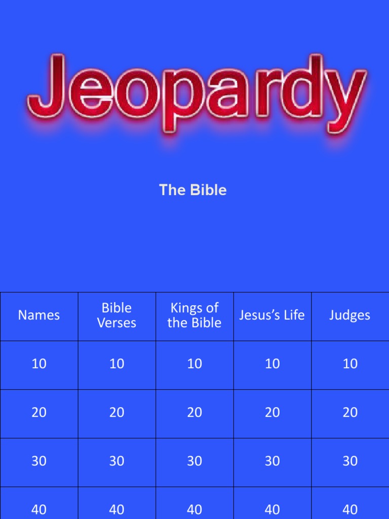 Bible Jeopardy 3 | PDF | David | Jesus