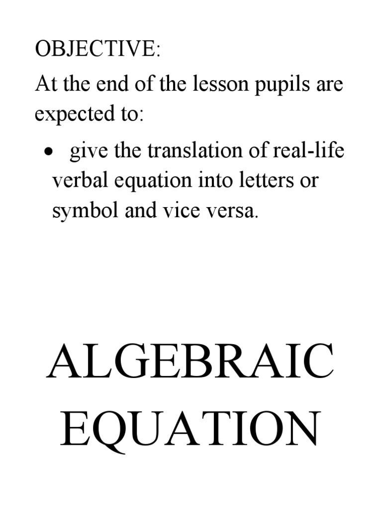 Algebraic Equation Files | PDF | Equations | Numbers