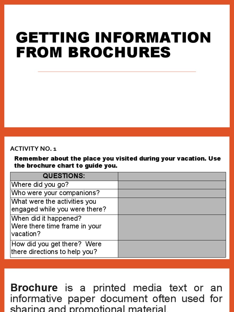 Understanding Brochure Content | PDF | Communication | Written ...