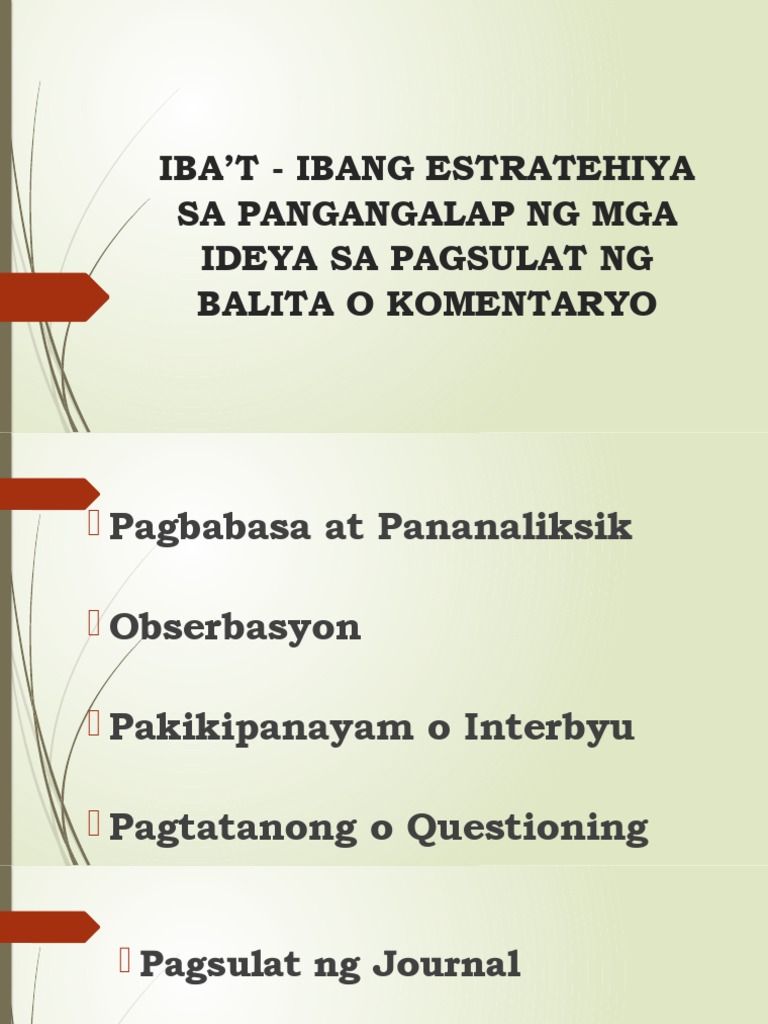 Iba't - Ibang Estratehiya Sa Pangangalap NG Mga | PDF