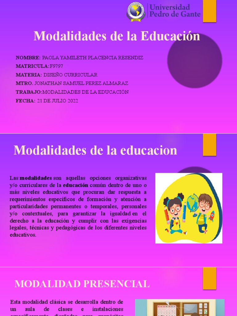 Modalidades de la educacion | PDF