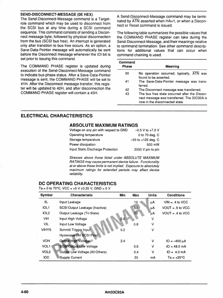 AM33C93A SCSI-Bus Interface Controller Timing 1 | PDF | Computer ...