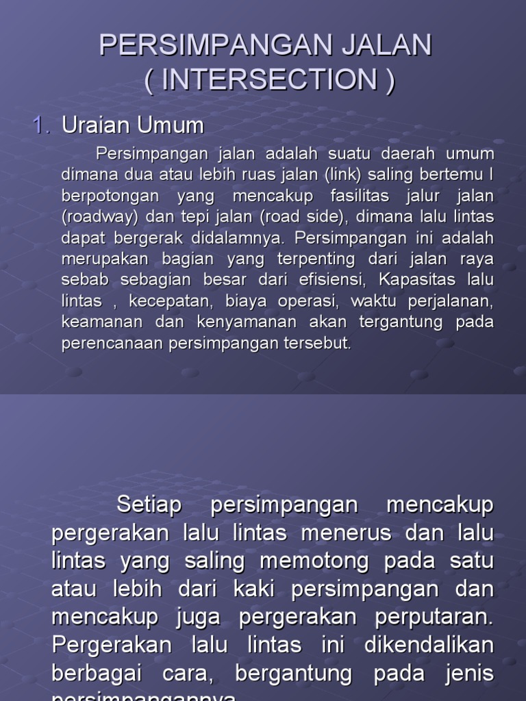 Definisi dan Jenis Persimpangan Jalan | PDF