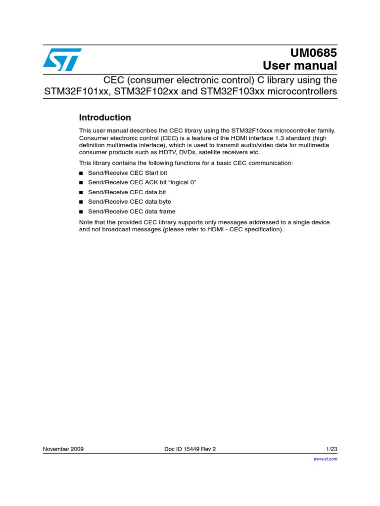 STM32F103C8T6 PDF | PDF | Hdmi | Parameter (Computer Programming) STM32F103C8T6 PDF | PDF | Hdmi | Parameter (Computer Programming)